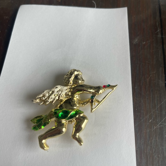 Jewelry | Vintage Brooch Signed Gerrys Cupid Gold Tone Pin | Poshmark